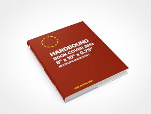 Hardbound Book Cover 3819 features your cover mockup faceup