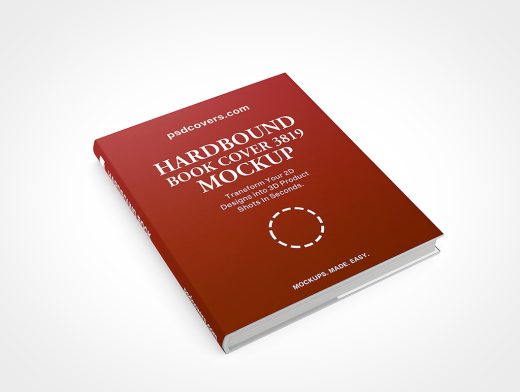 Hardbound Book Cover 3819 features your cover mockup faceup