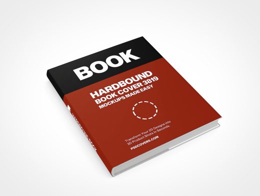Hardbound Book Cover 3819 features your cover mockup faceup