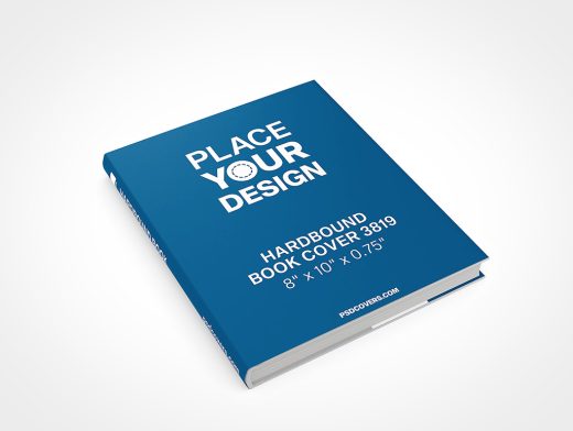 Hardbound Book Cover 3819 features your cover mockup faceup