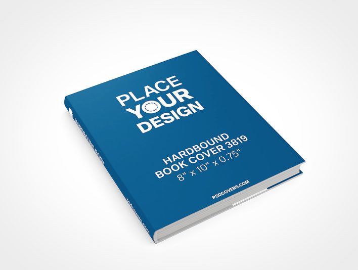 Hardbound Book Cover 3819 features your cover mockup faceup