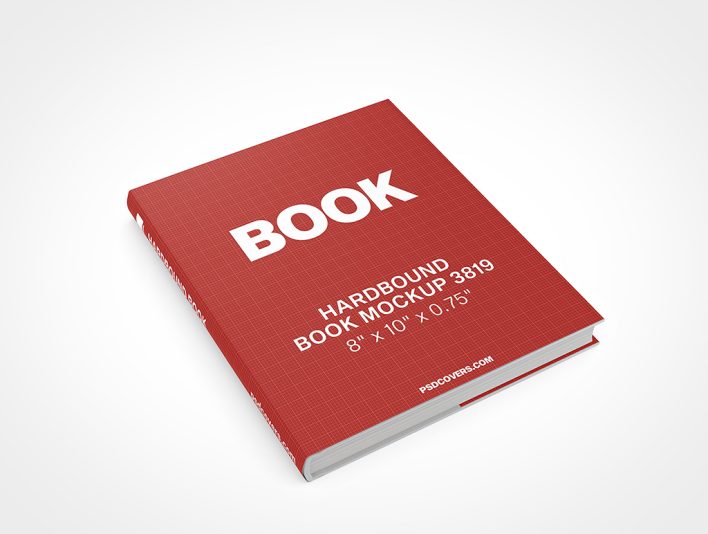 Hardbound Book Cover 3819 features your cover mockup faceup