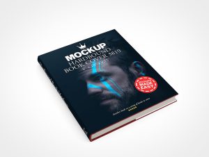 Hardbound Book Cover 3819 features your cover mockup faceup