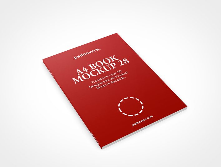 A4 Book Mockup 28 presents your cover design on a free book