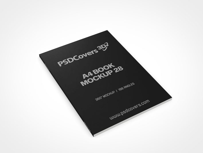 A4 Book Mockup 28 presents your cover design on a free book