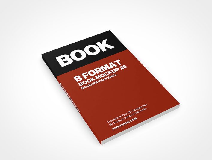 B-Format Book Mockup 28 is a blank white proxy for your designs