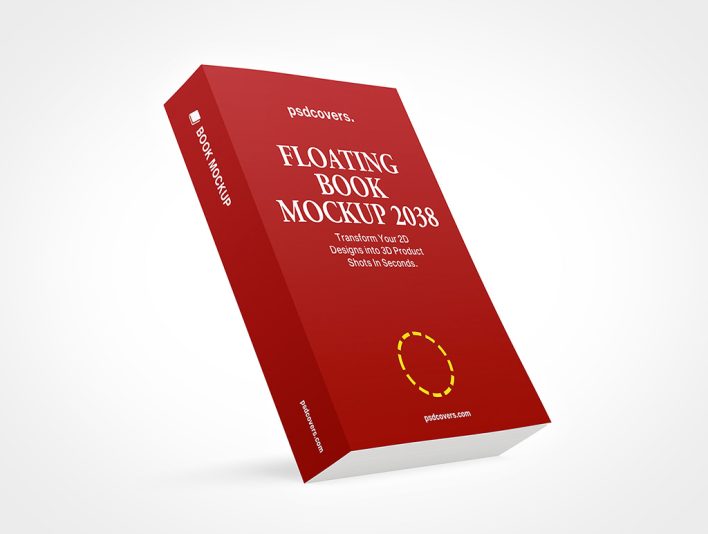 Floating Book Mockup 2038 applies your book covers in seconds