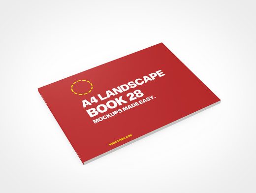 A4 Landscape Book 28 is a blank mockup for your cover designs