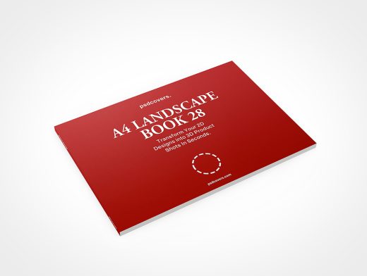 A4 Landscape Book 28 is a blank mockup for your cover designs