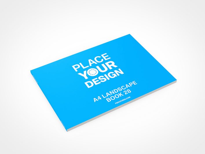 A4 Landscape Book 28 is a blank mockup for your cover designs