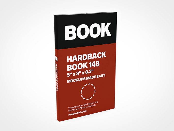 Hardback Book 148 mockup features your book cover design
